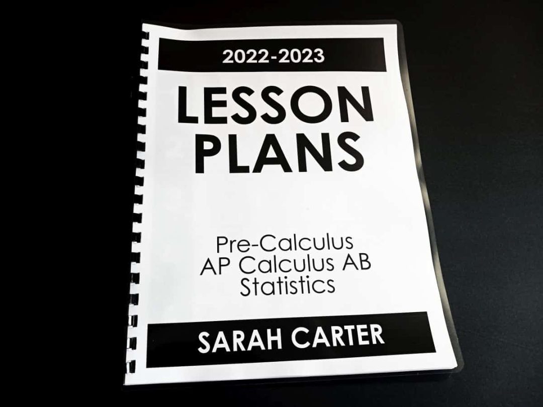 2022-2023 Free Printable Lesson Plan Book | Math = Love