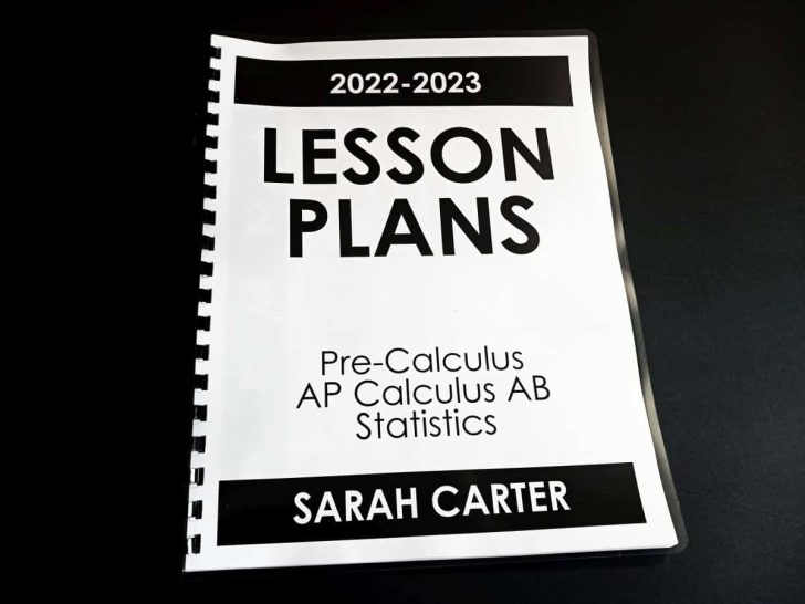 2022-2023 Free Printable Lesson Plan Book | Math = Love