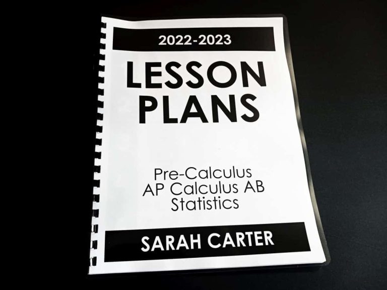 2022-2023 Free Printable Lesson Plan Book | Math = Love