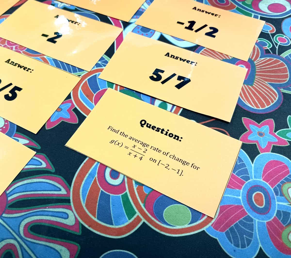 Average Rate of Change Self-Checking Question Stack Activity | Math = Love