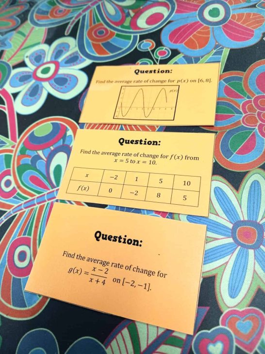 Average Rate of Change Self-Checking Question Stack Activity | Math = Love