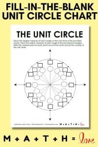 Fill in the Blank Unit Circle Chart | Math = Love