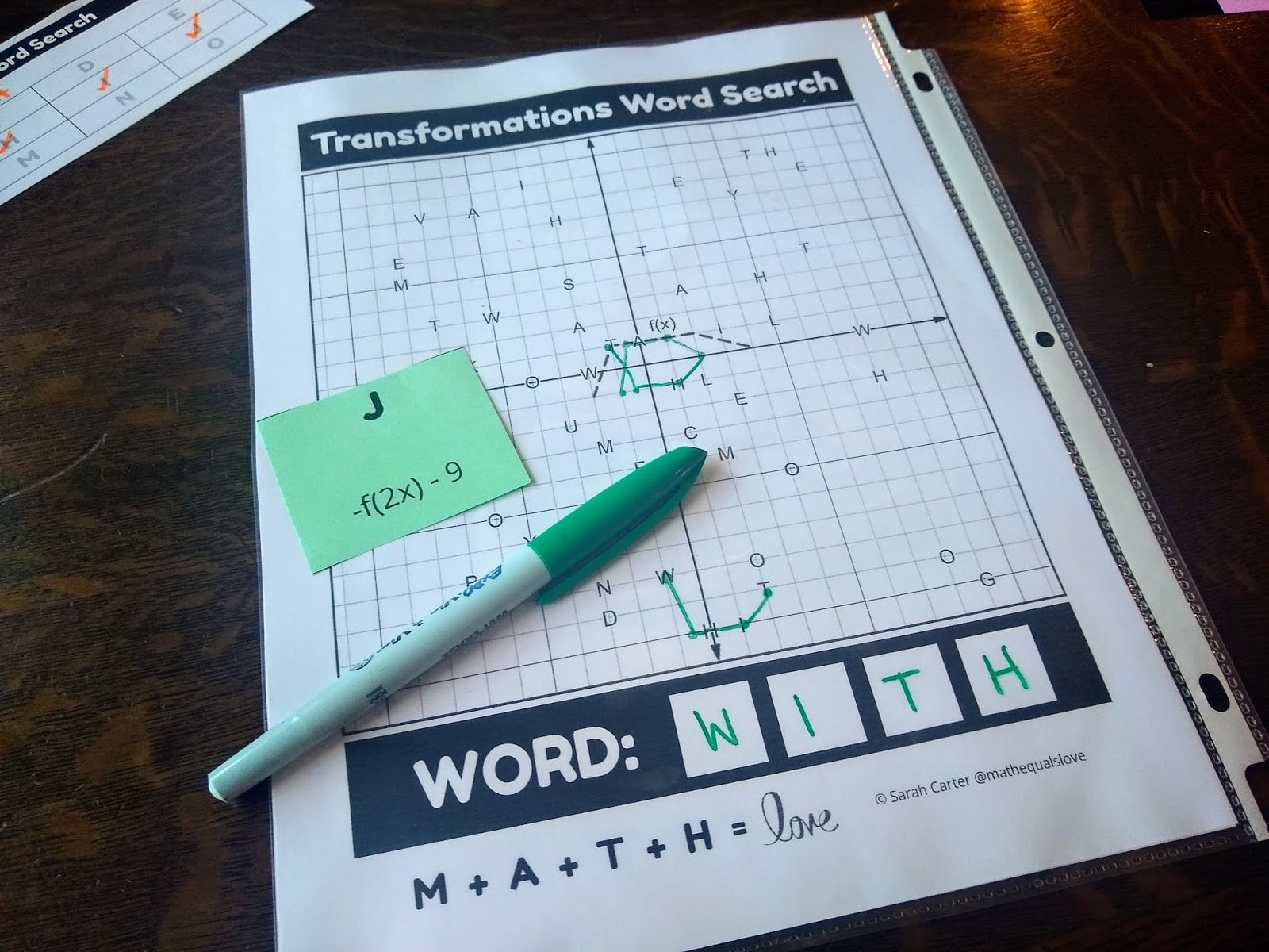 Transformations of Functions Word Search Activity | Math = Love
