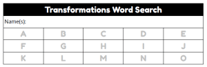 Transformations of Functions Word Search Activity | Math = Love