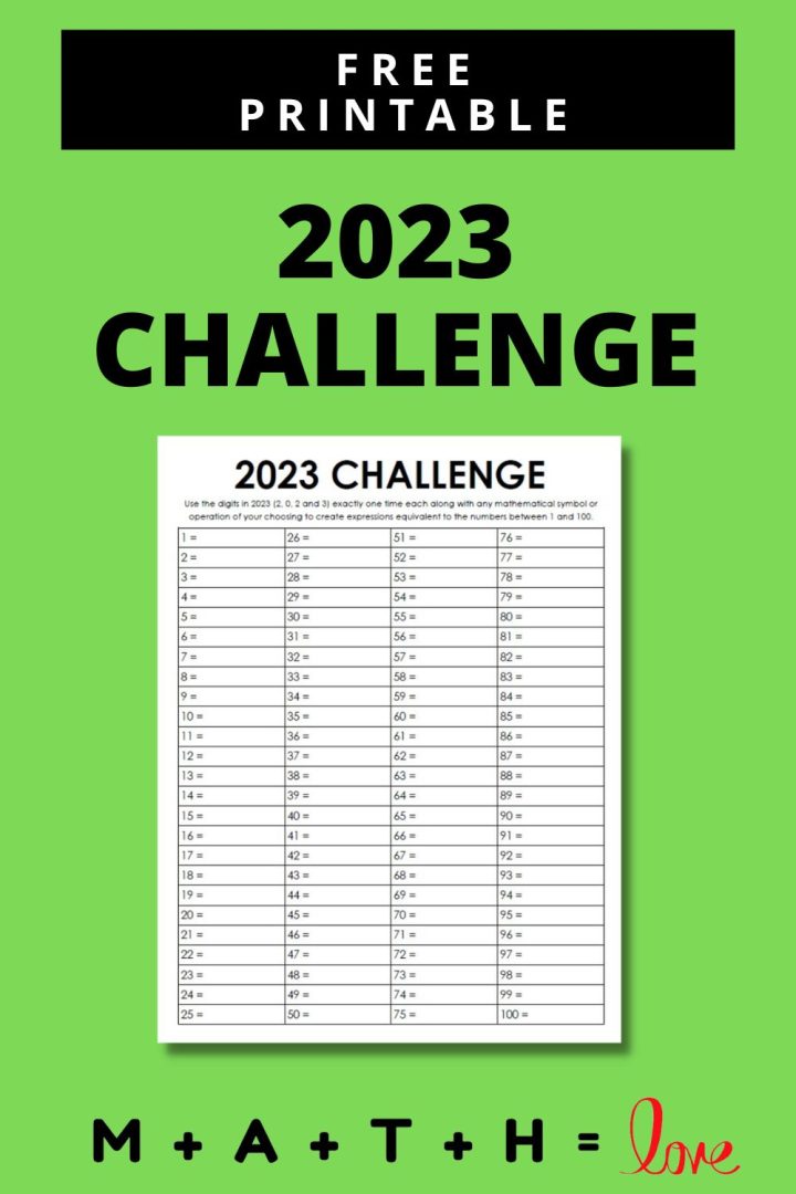 2022 Challenge: Yearly Number Challenge | Math = Love