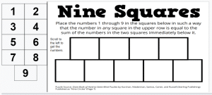 Nine Squares Puzzle | Math = Love