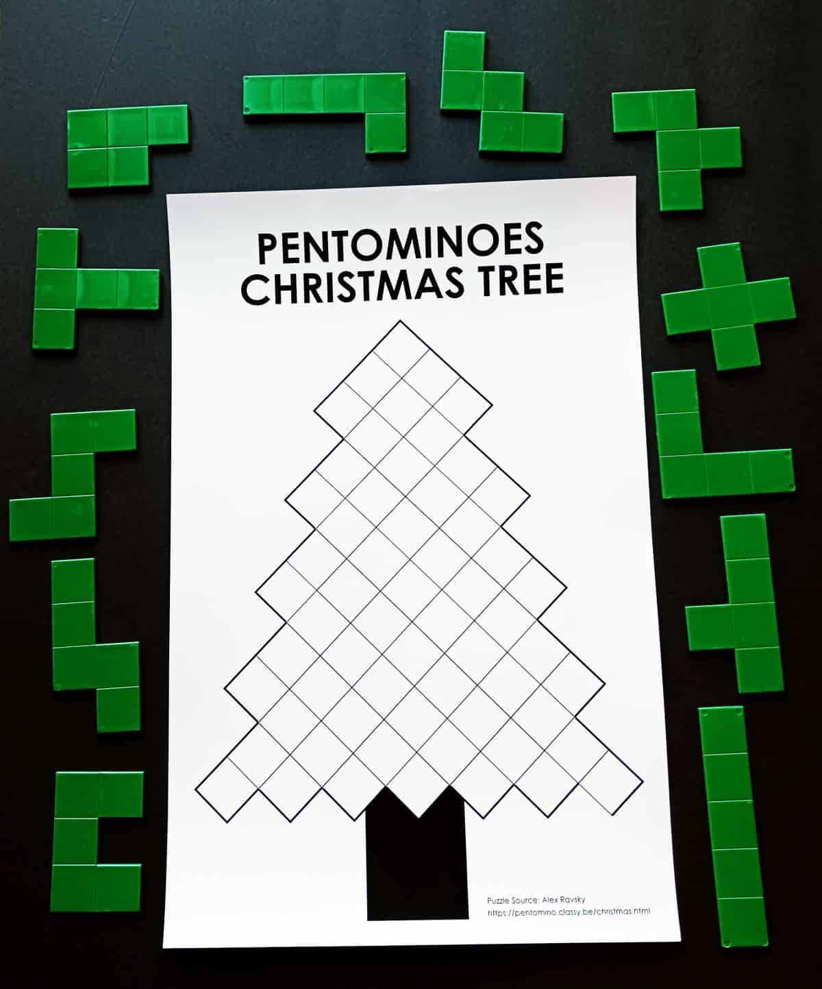 Pentominoes Christmas Tree Puzzle | Math = Love
