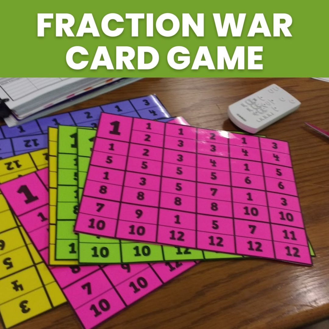 Fraction War Math Card Game Free Printable Pdf