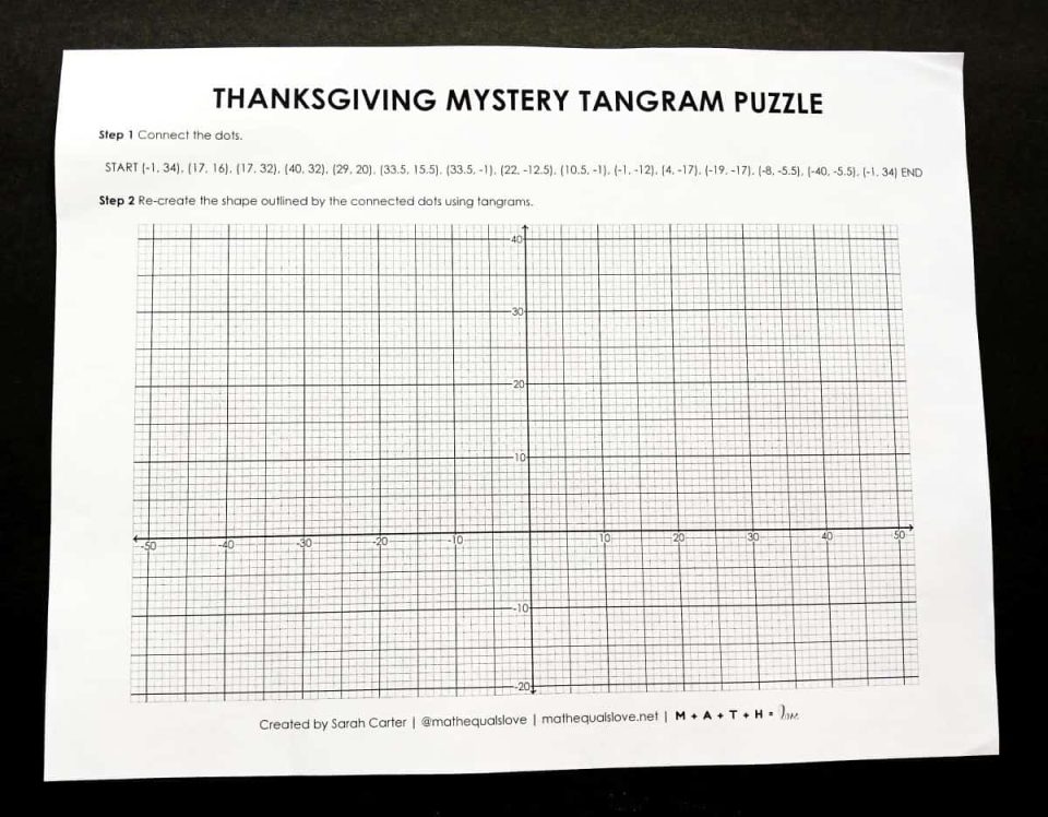 Thanksgiving Mystery Tangram Puzzle | Math = Love