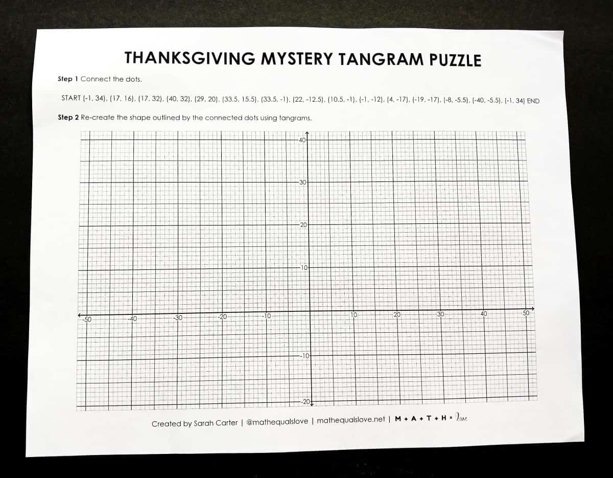 Thanksgiving Mystery Tangram Puzzle | Math = Love