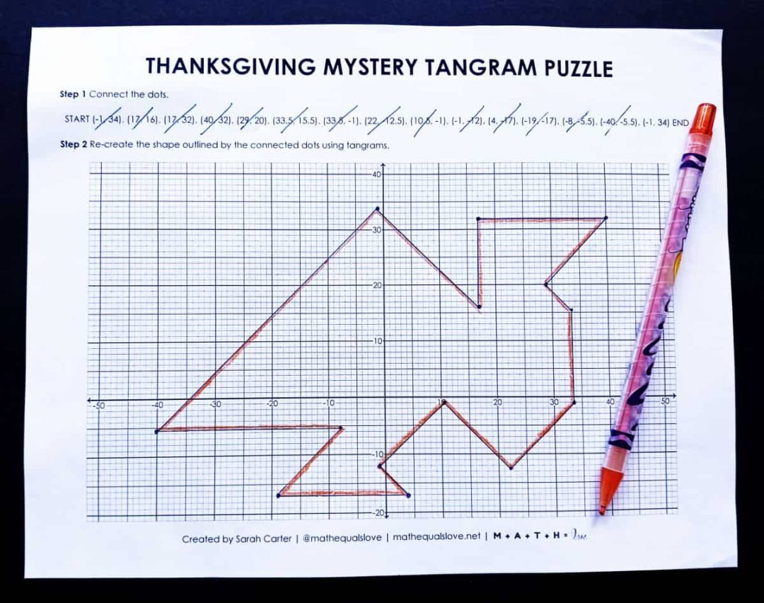 Thanksgiving Mystery Tangram Puzzle | Math = Love