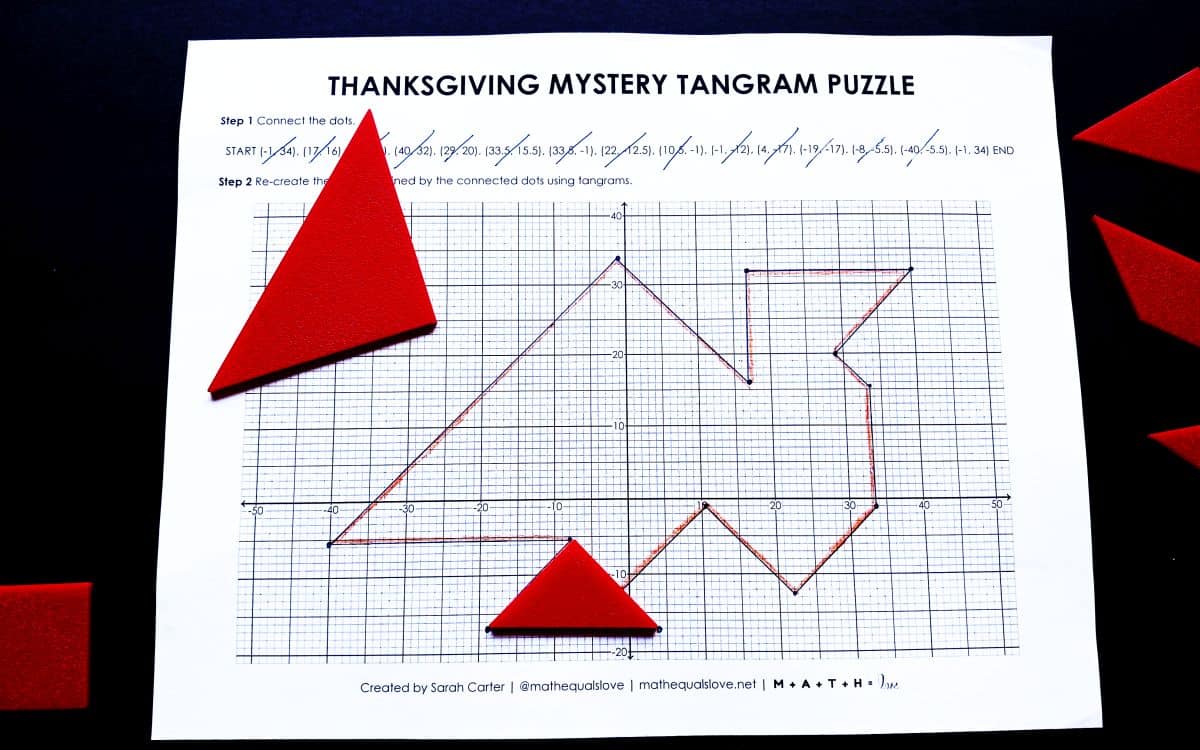 Thanksgiving Mystery Tangram Puzzle | Math = Love
