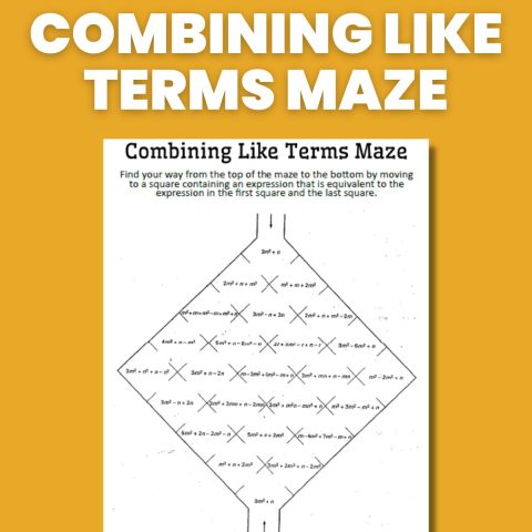 Combining Like Terms Maze Activity | Math = Love