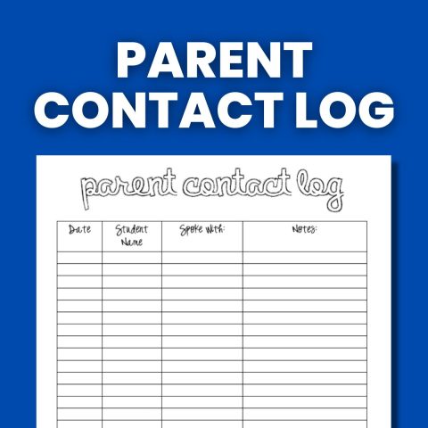 Parent Contact Log | Math = Love
