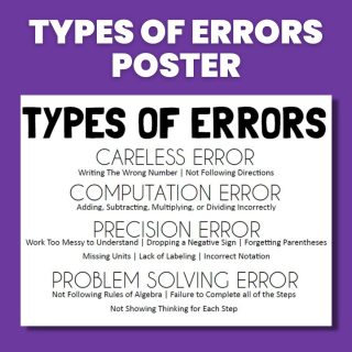 Types of Errors Poster | Math = Love