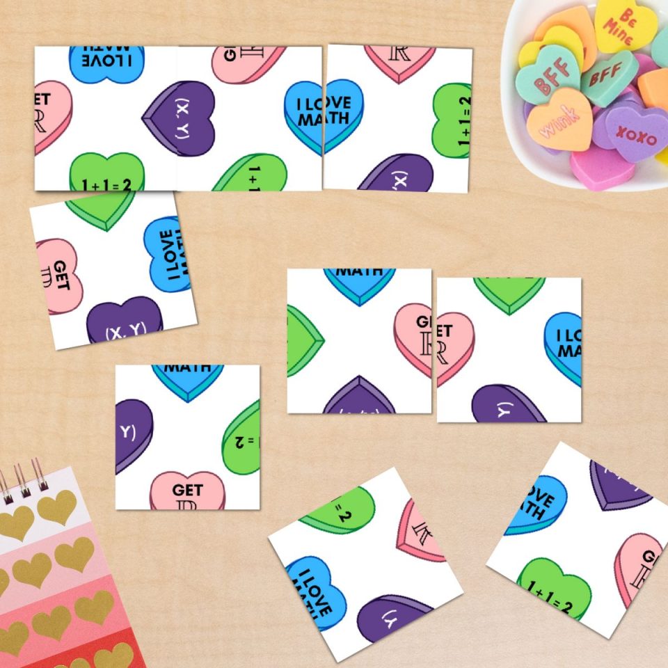 Math Valentine Square Puzzle | Math = Love