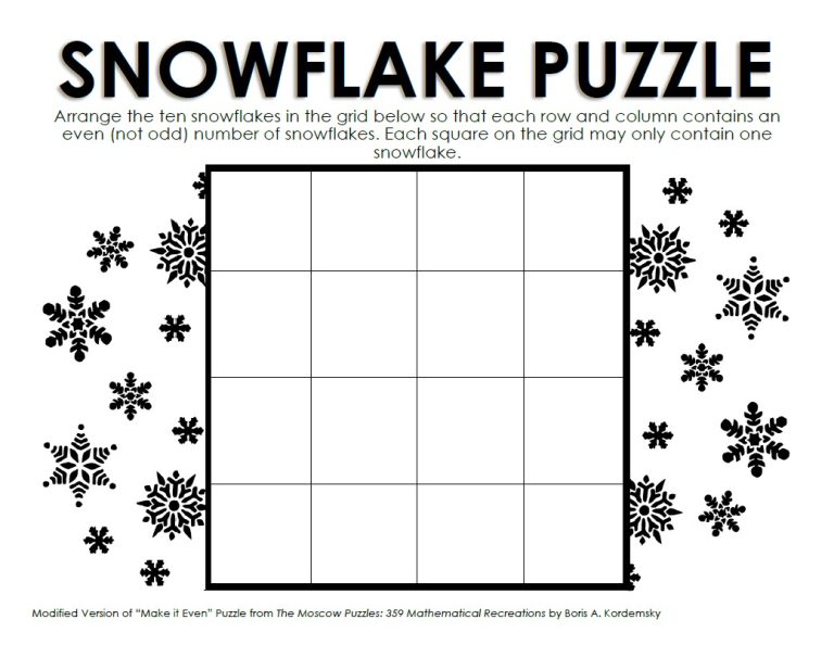 Snowflake Puzzle | Math = Love