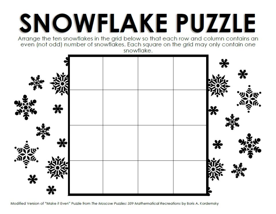 Snowflake Puzzle | Math = Love