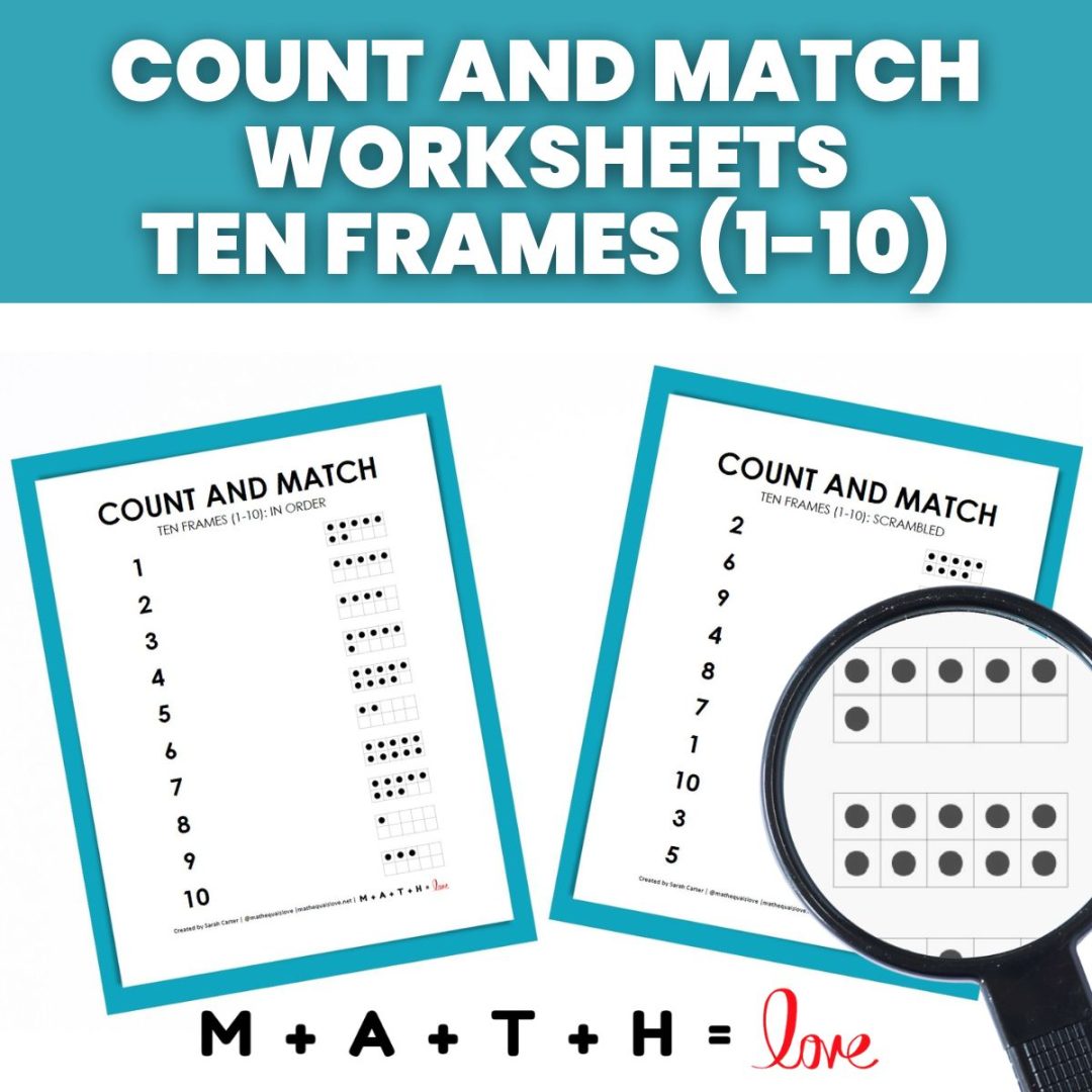 FREE Ten Frame Matching Cards (Printable PDF)