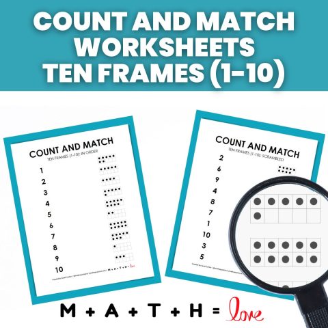 FREE Ten Frame Matching Cards (Printable PDF)