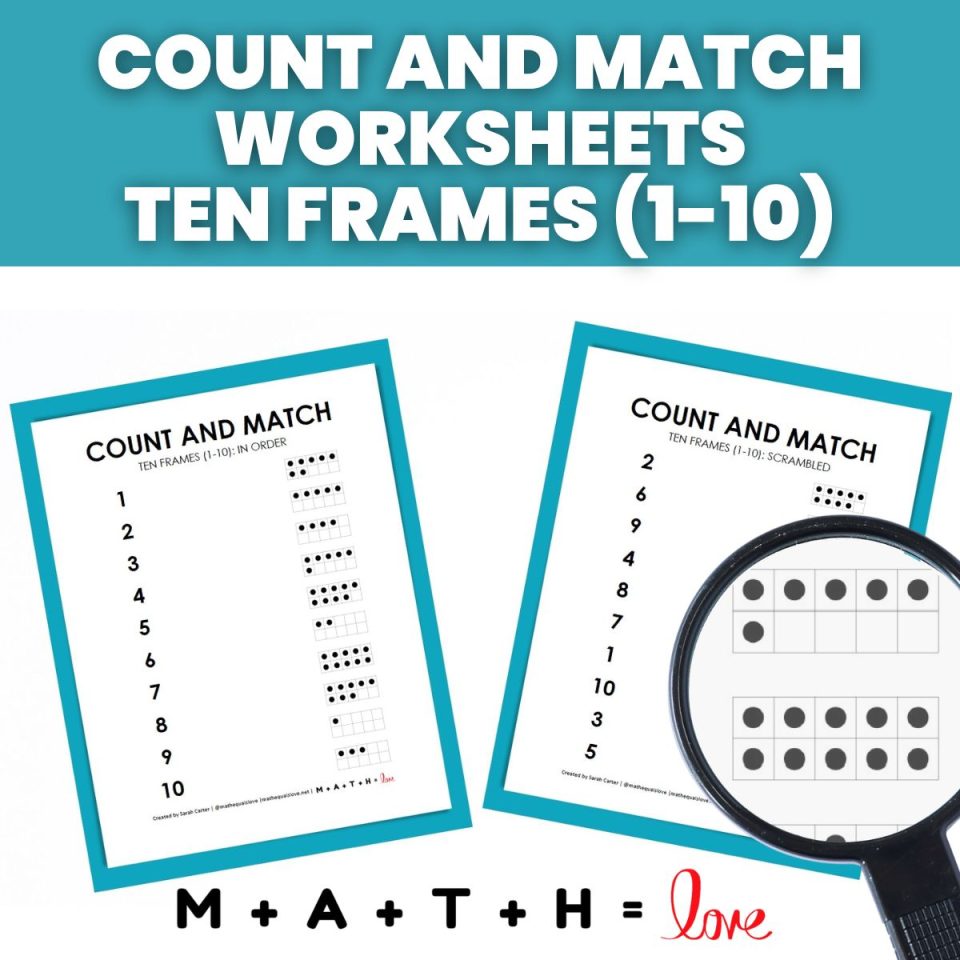 FREE Ten Frame Matching Cards (Printable PDF)