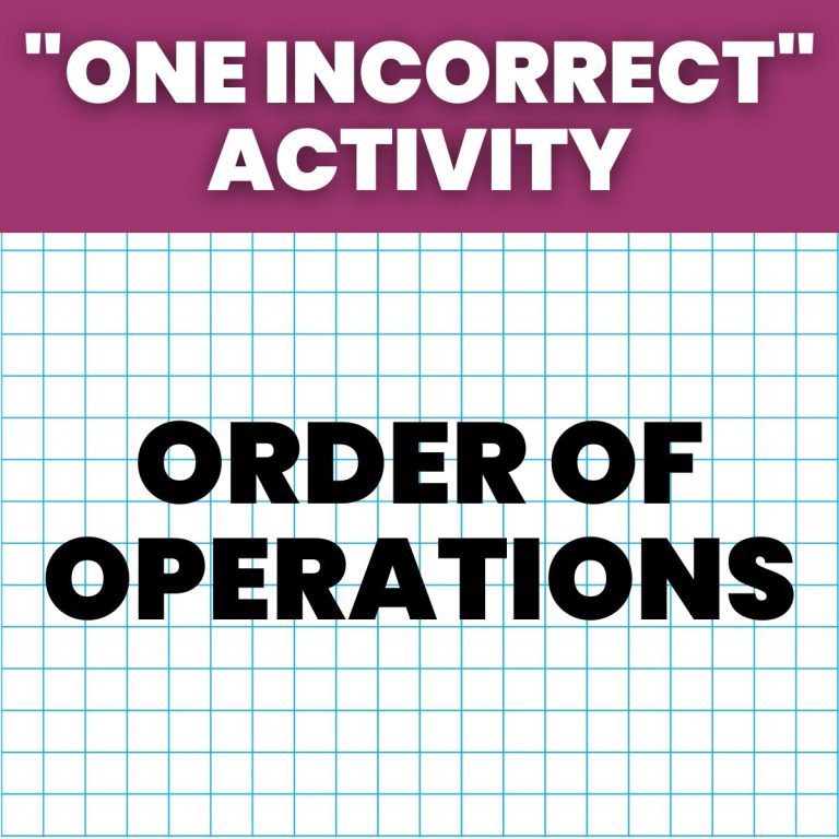 "One Incorrect" Order of Operations Activity | Math = Love