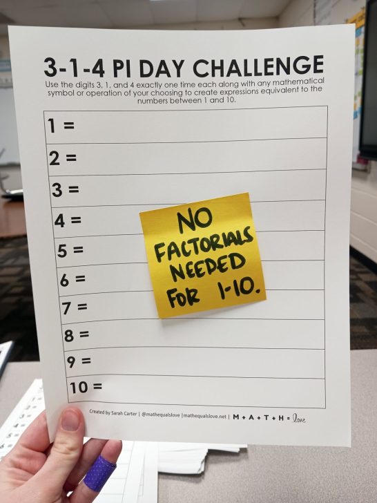 3-1-4 Pi Day Number Challenge | Math = Love