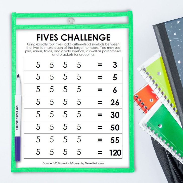 Fives Challenge Puzzle | Math = Love