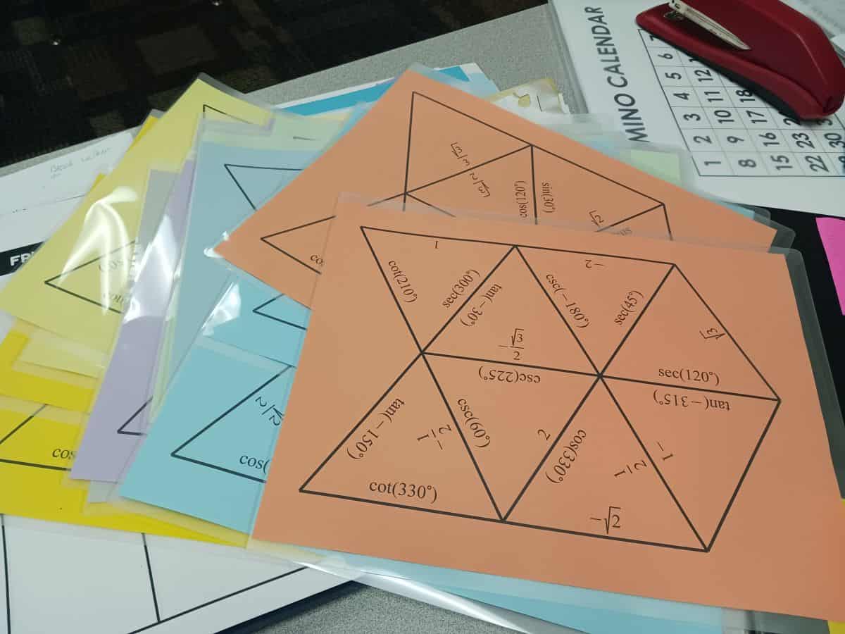 Evaluating Trig Functions Tarsia Puzzle | Math = Love