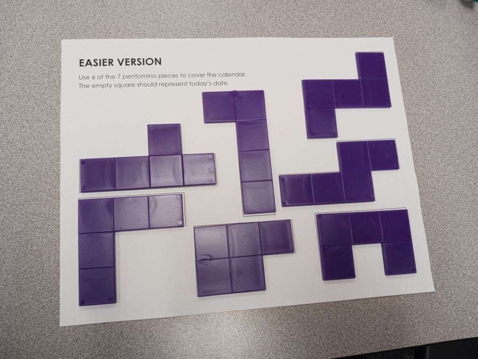 Pentomino Calendar Puzzle | Math = Love