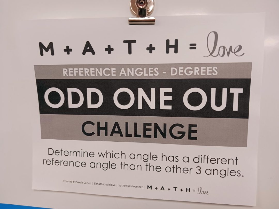 Trig Reference Angles Activity: Odd One Out | Math = Love