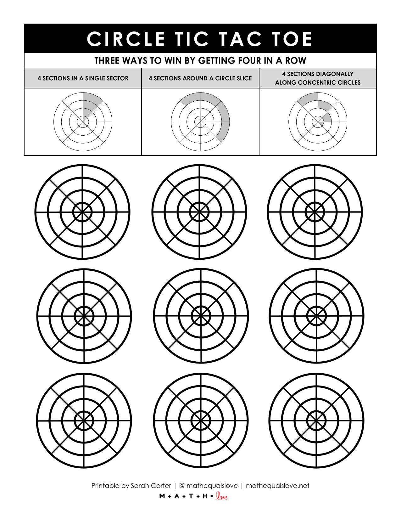 Circle Tic Tac Toe [FREE PDF TEMPLATE]