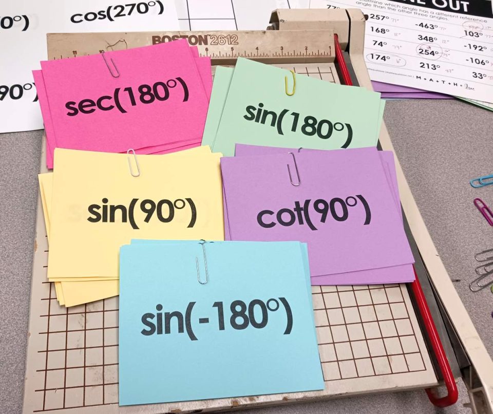 Evaluating Trig Functions of Quadrantal Angles Activity: Odd One Out ...
