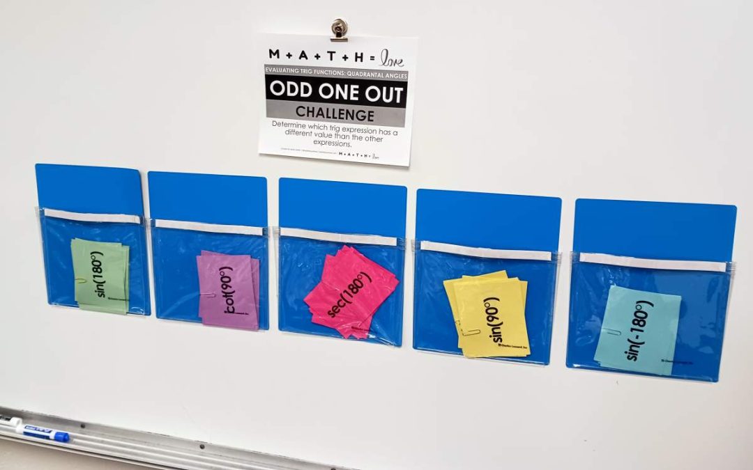 Evaluating Trig Functions of Quadrantal Angles Activity: Odd One Out ...