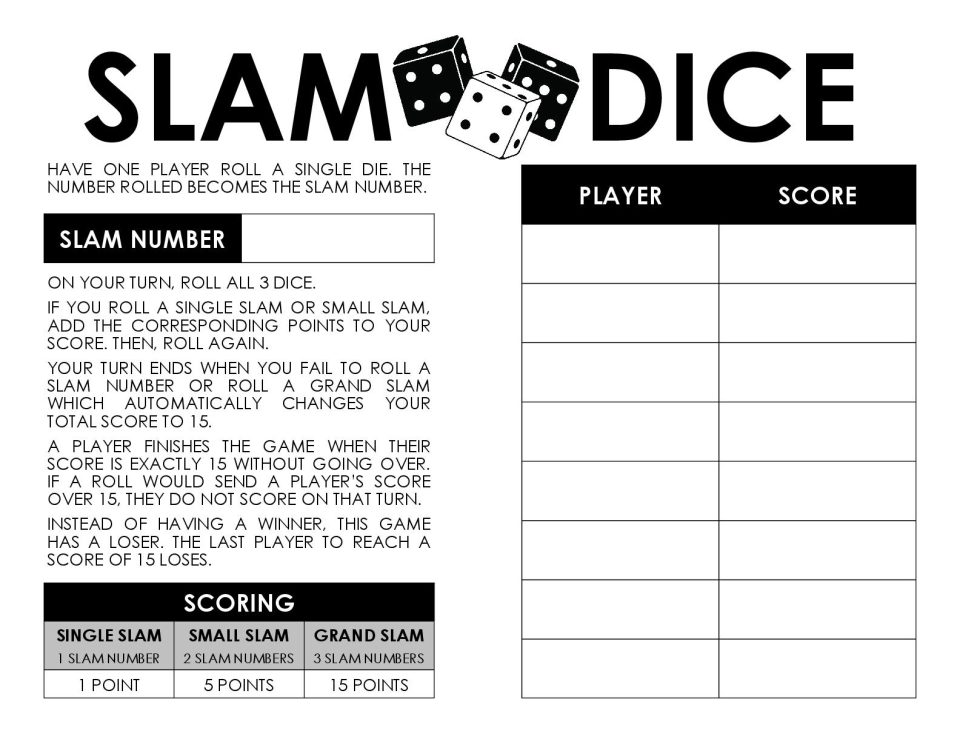 Slam Dice Game | Math = Love