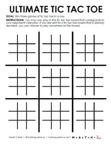 Ultimate Tic Tac Toe [FREE PRINTABLE PDF TEMPLATE]