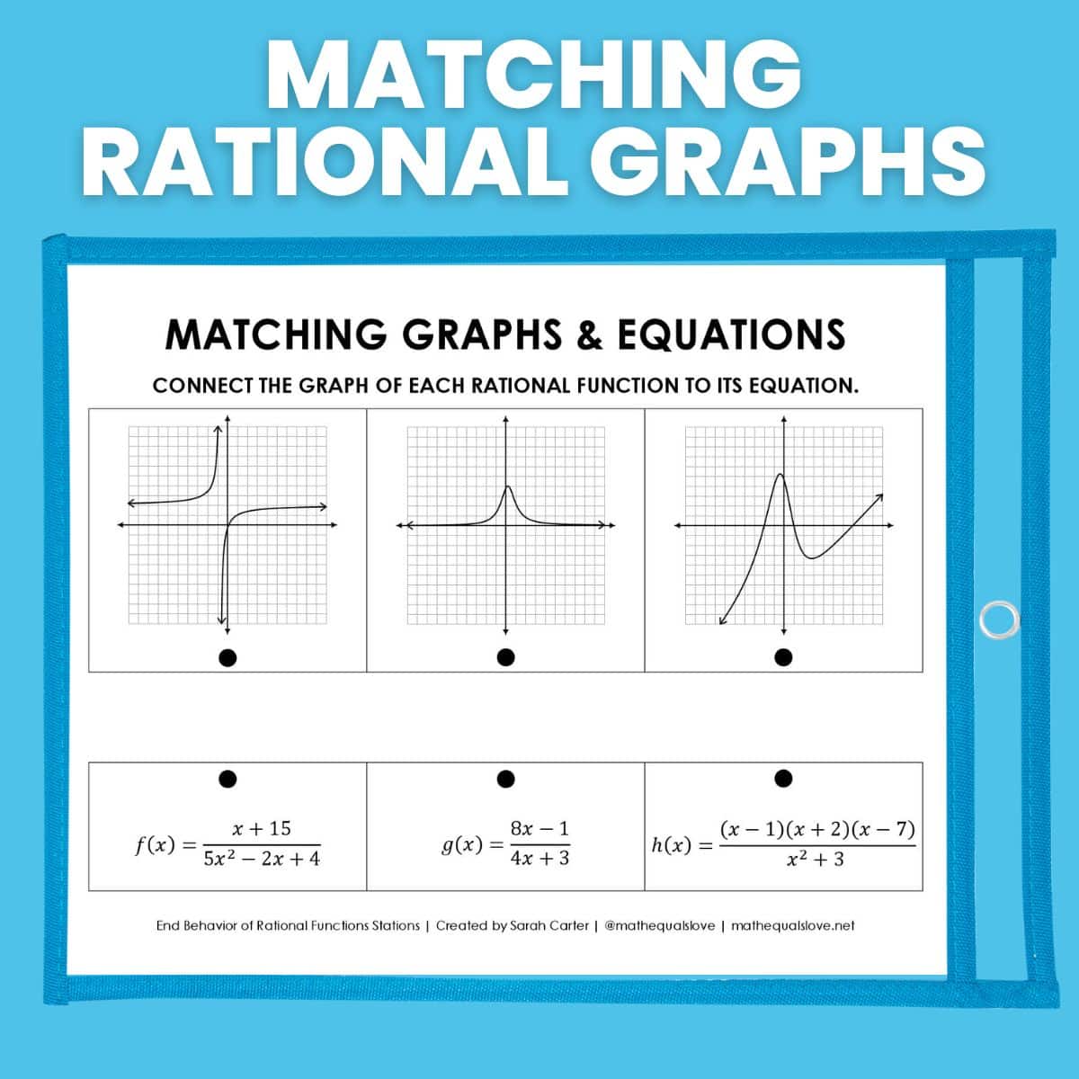 End Behavior of Rational Functions Stations Activity | Math = Love