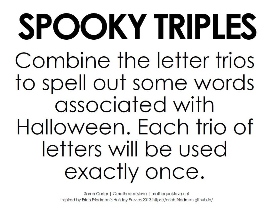 Halloween Triples Puzzle | Math = Love
