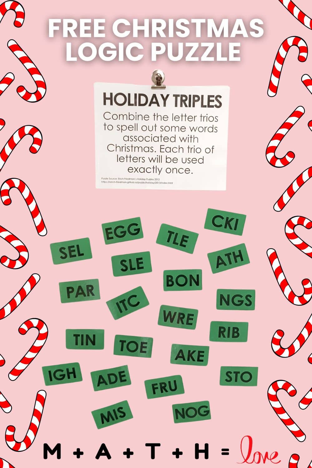 Holiday Triples Puzzle | Math = Love