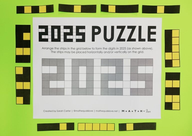2025 Yearly Digit Grid Puzzle [Free Printable PDF]