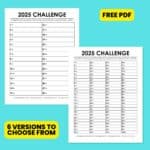 2025 Number Challenge [Free Printable PDF]