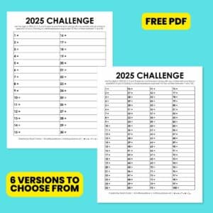 2025 Number Challenge [Free Printable PDF]