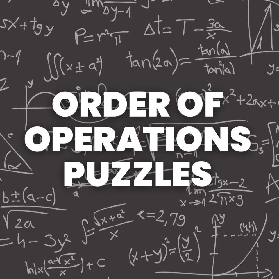 24 Fun Order of Operations Puzzles