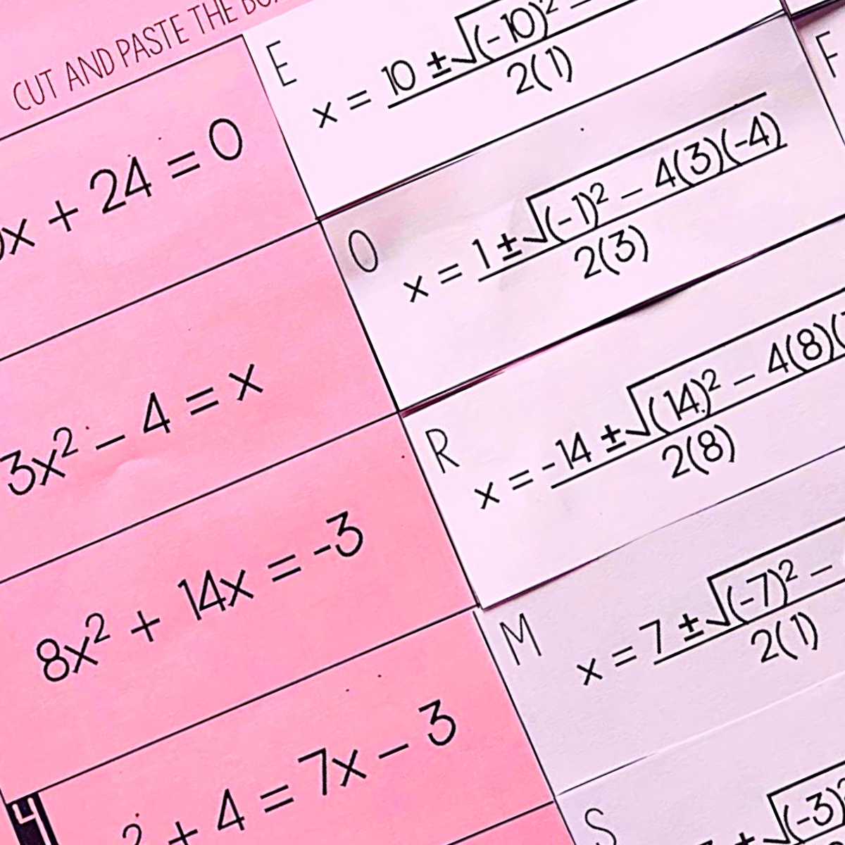 12 Free and Fun Quadratic Formula Activities