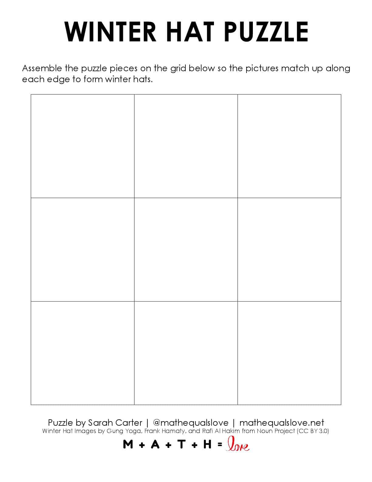 Winter Hat Logic Puzzle [FREE PDF PRINTABLE]