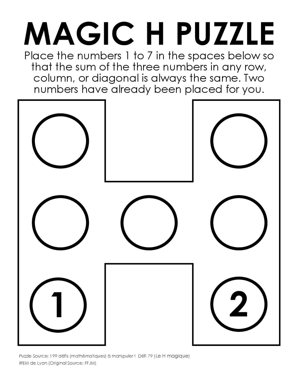 Magic H Puzzle