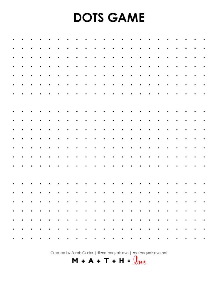 Dots Game Printable Collection | Math = Love