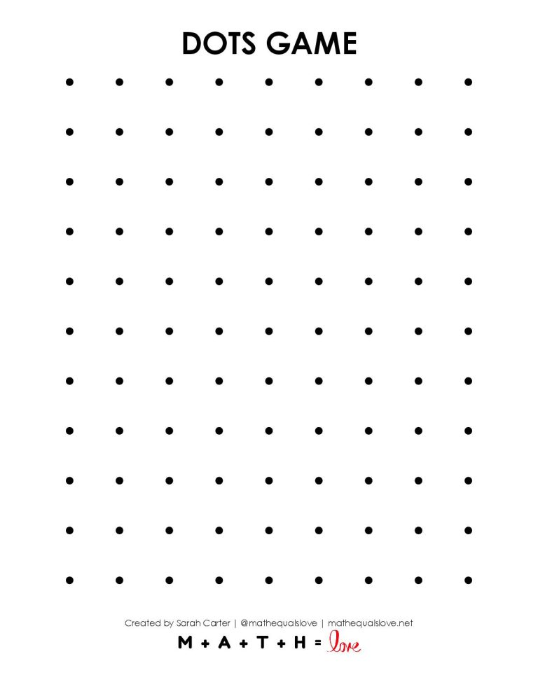 Dots Game Printable Collection | Math = Love