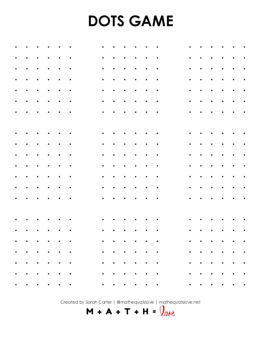 Dots Game Printable Collection | Math = Love