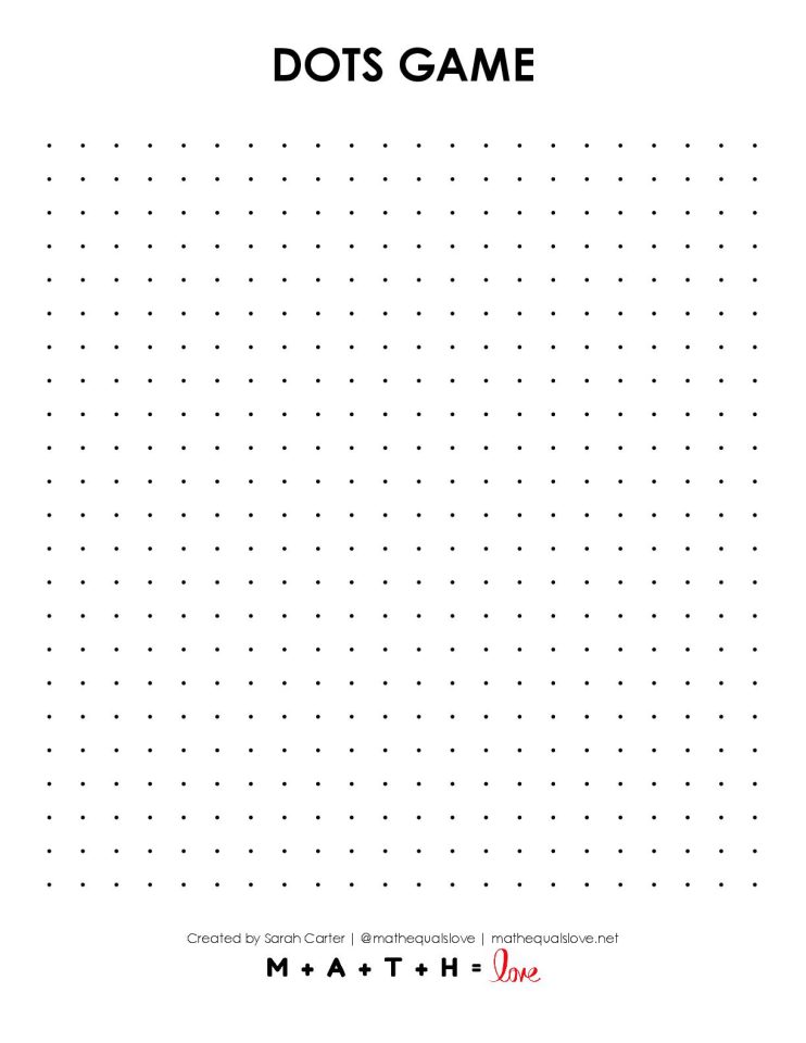 Dots Game Printable Collection | Math = Love